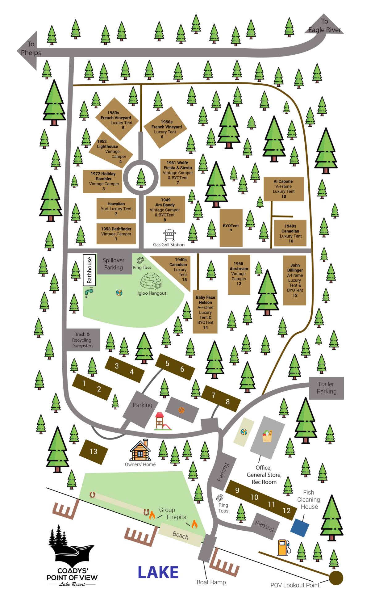 Resort Map | Point of View Lake Resort